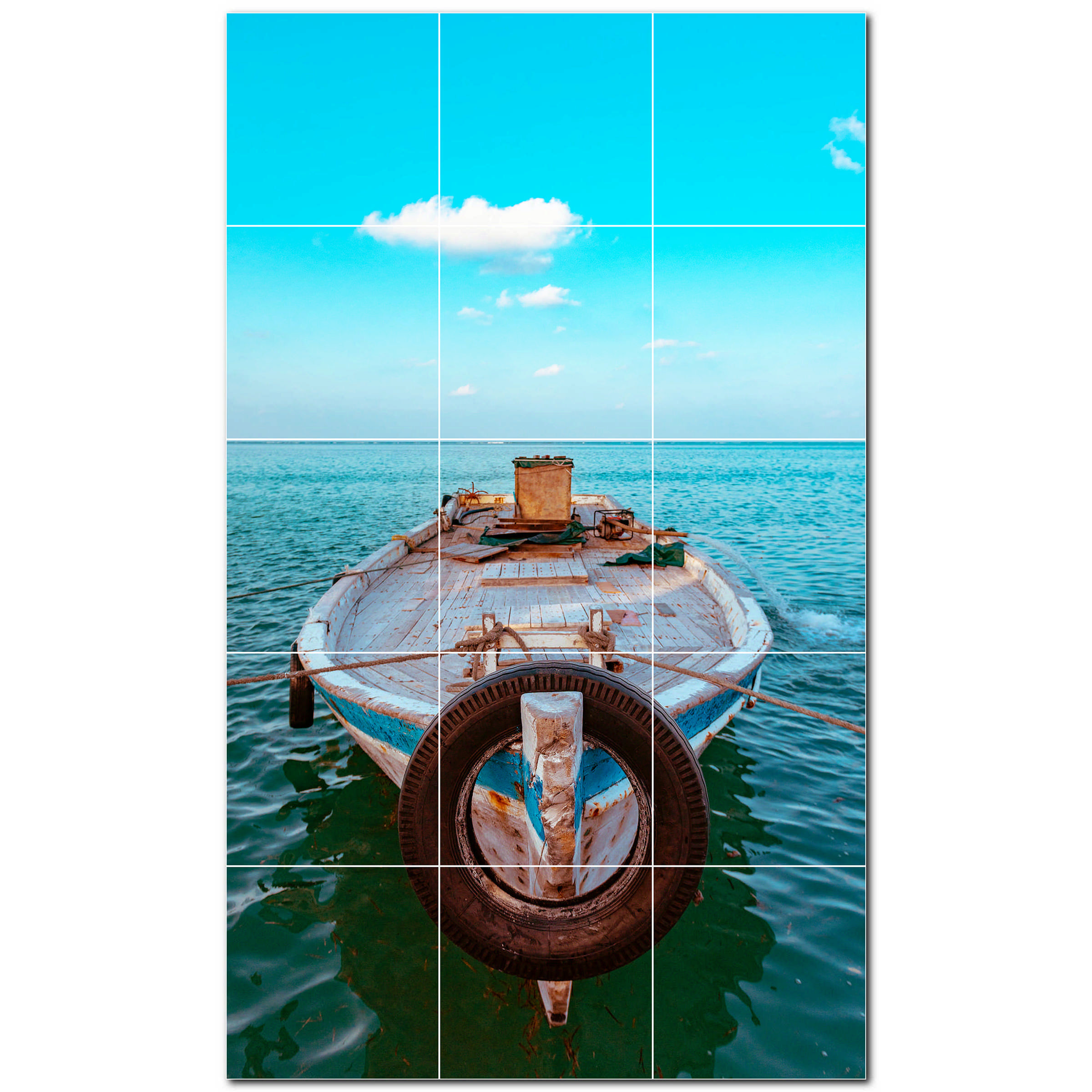 Picture-Tiles.com Boat Photo 8'' x 8'' Satin Ceramic Decorative Mural ...