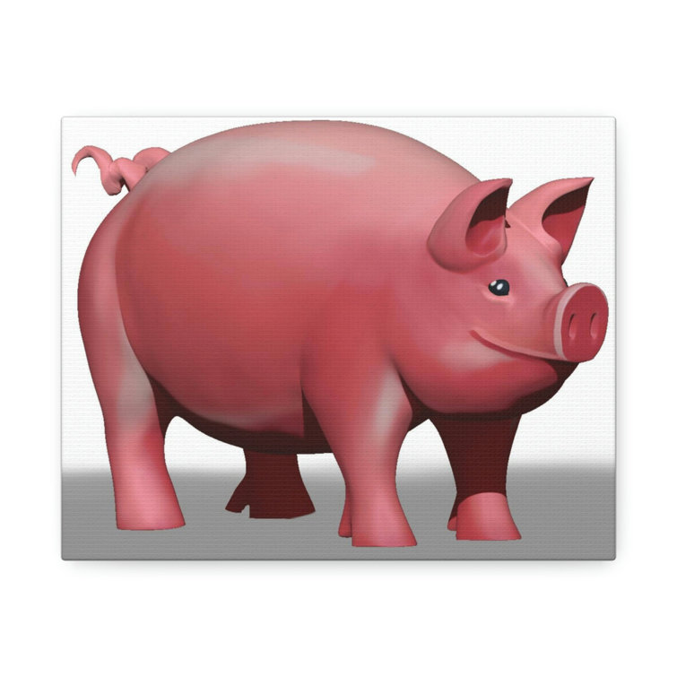 Rosalind Wheeler Pig On Canvas Print | Wayfair
