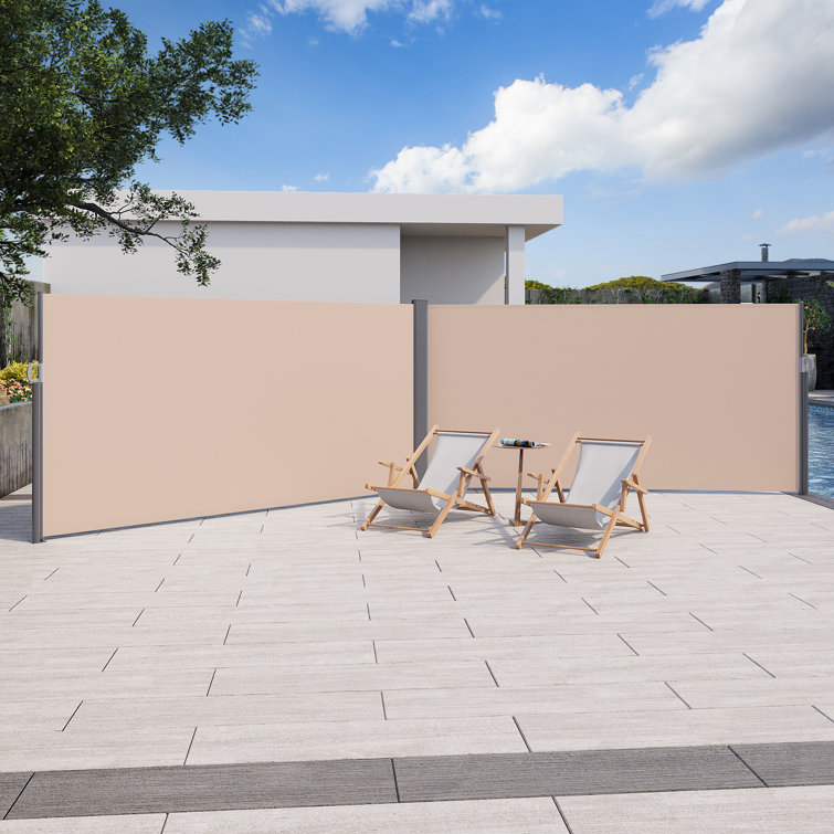 AECOJOY 236'' W x 63'' Polyester Cover Retractable Side Awning | Wayfair