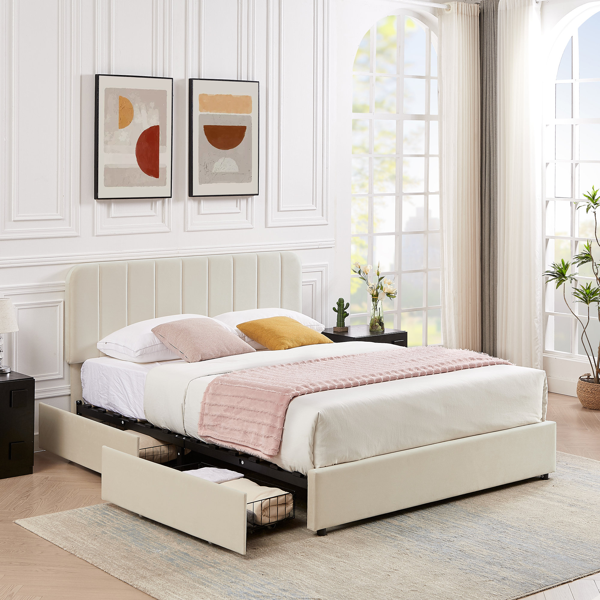 Willa Arlo™ Interiors Huntsville Bed Frame with 4 Storage Drawers ...