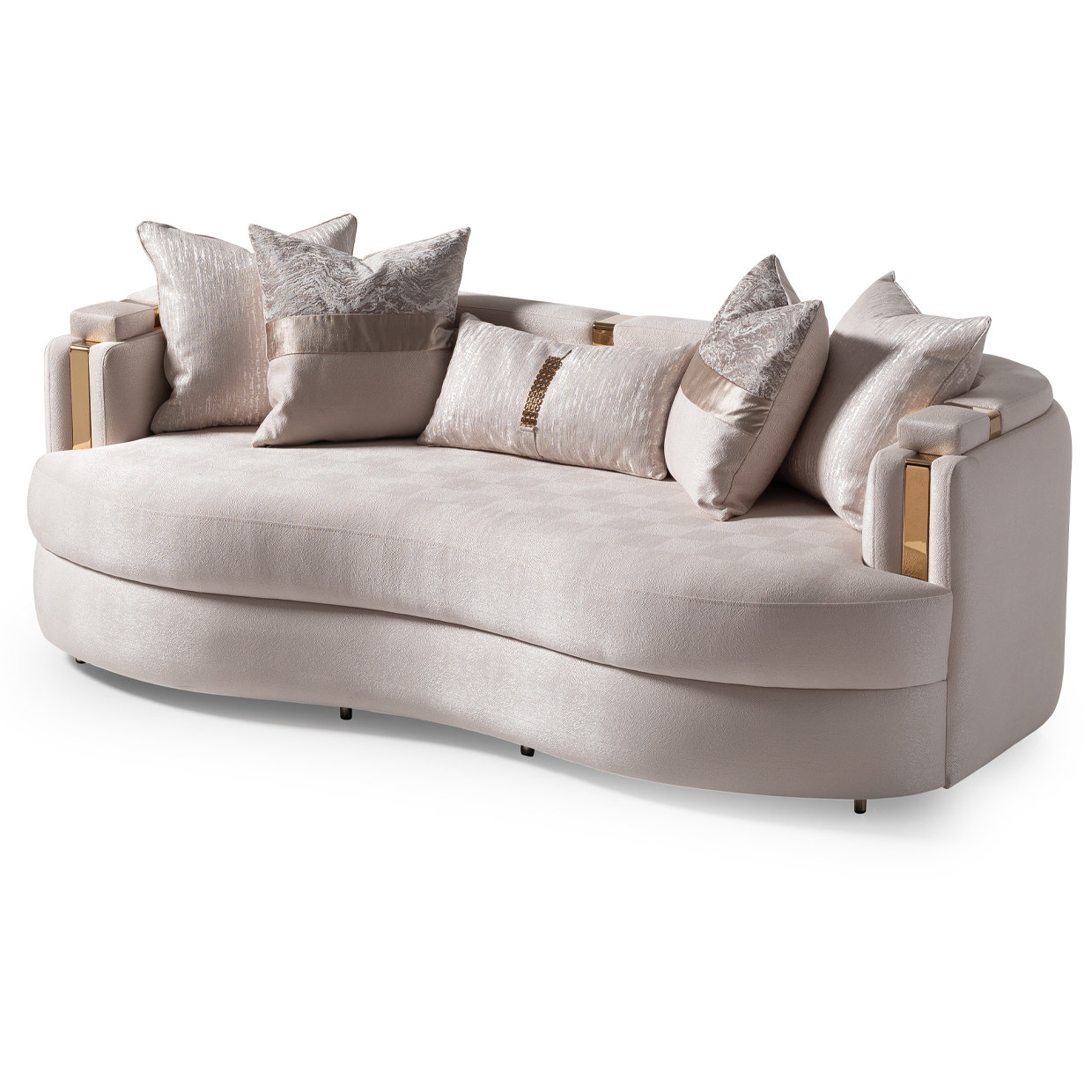 Michael Amini Carmela 84.5'' Square Arm Curved Sofa | Perigold