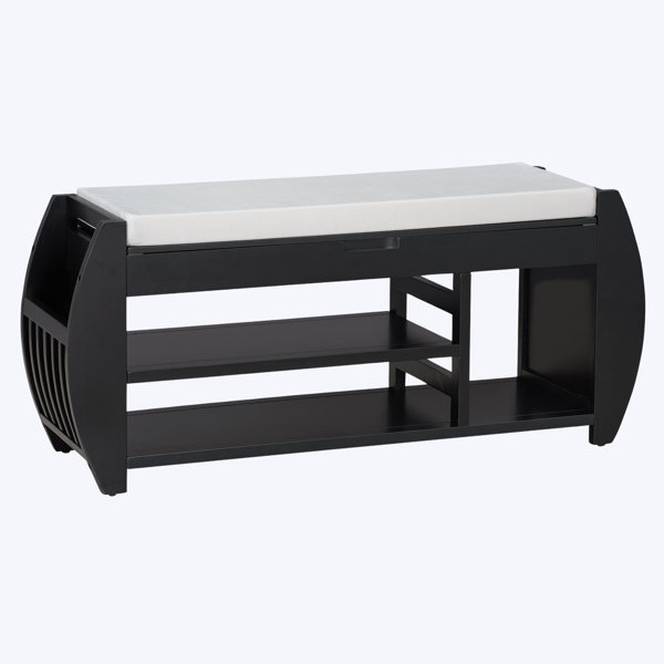 Red Barrel Studio® 3-In-1 Shoe Storage Bench, Mid-Century Upholstered ...