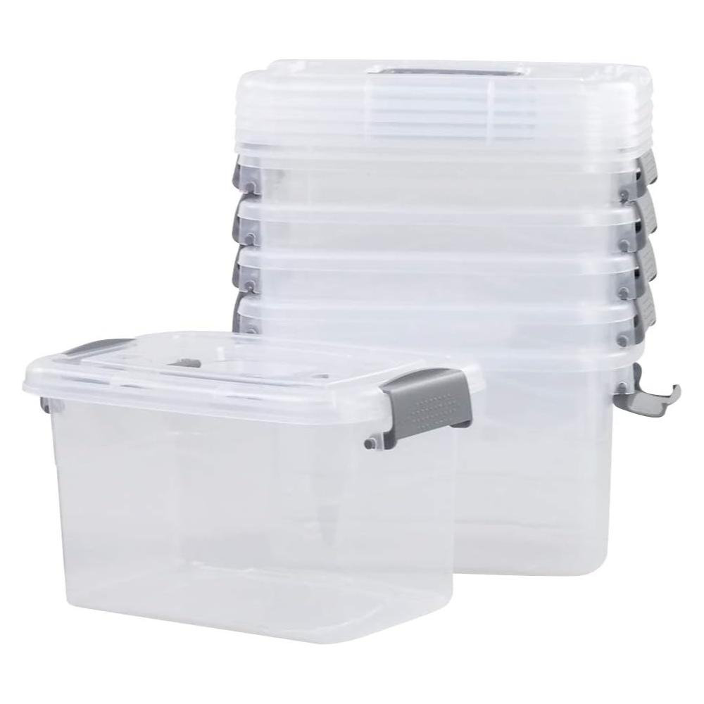 Rebrilliant 6-Pack Home Storage Bins, Plastic Container, Latching Box ...