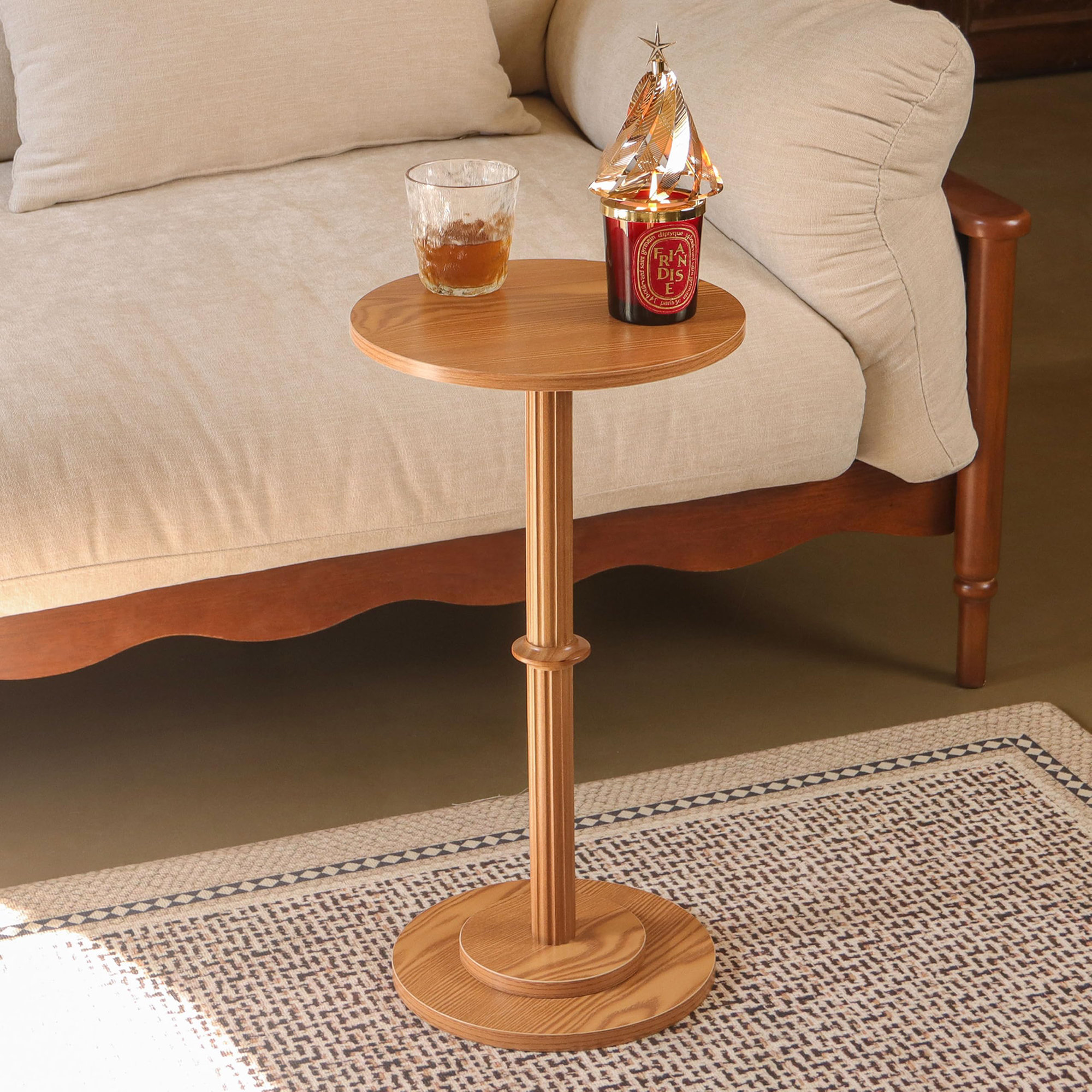Latitude Run® Modern Round End Table with Fluted Wood Leg - Wayfair Canada