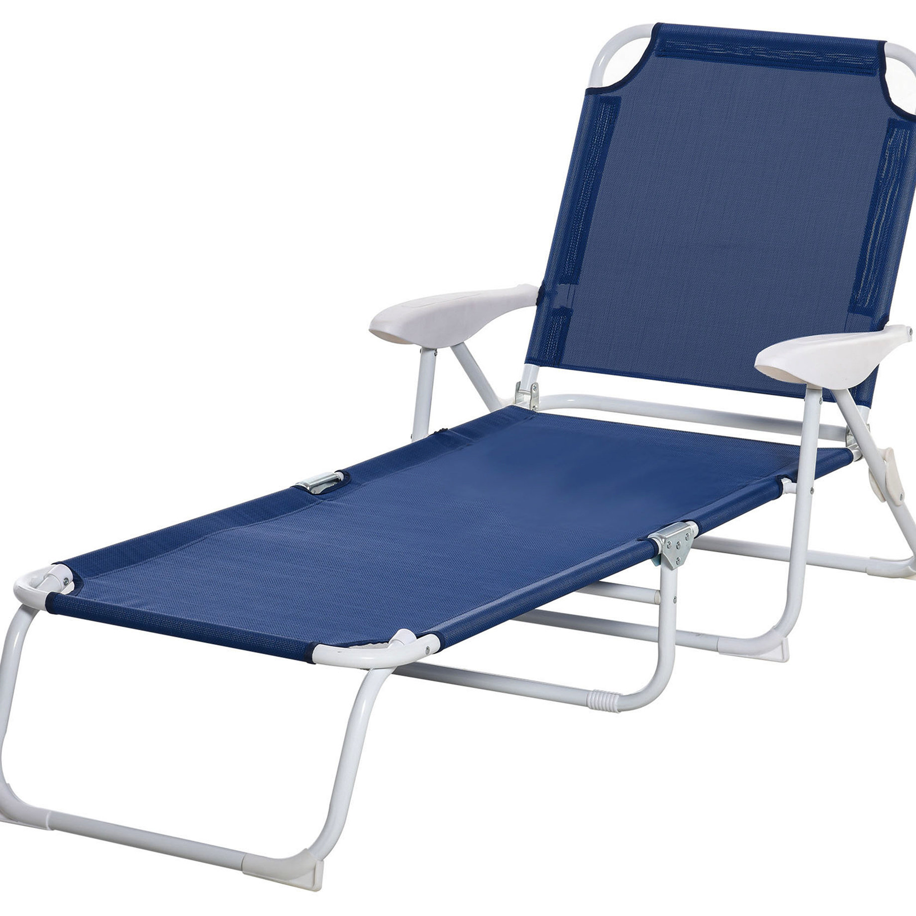 Highland Dunes Folding Beach Sunbed Relax Chair - 4 Positions ...