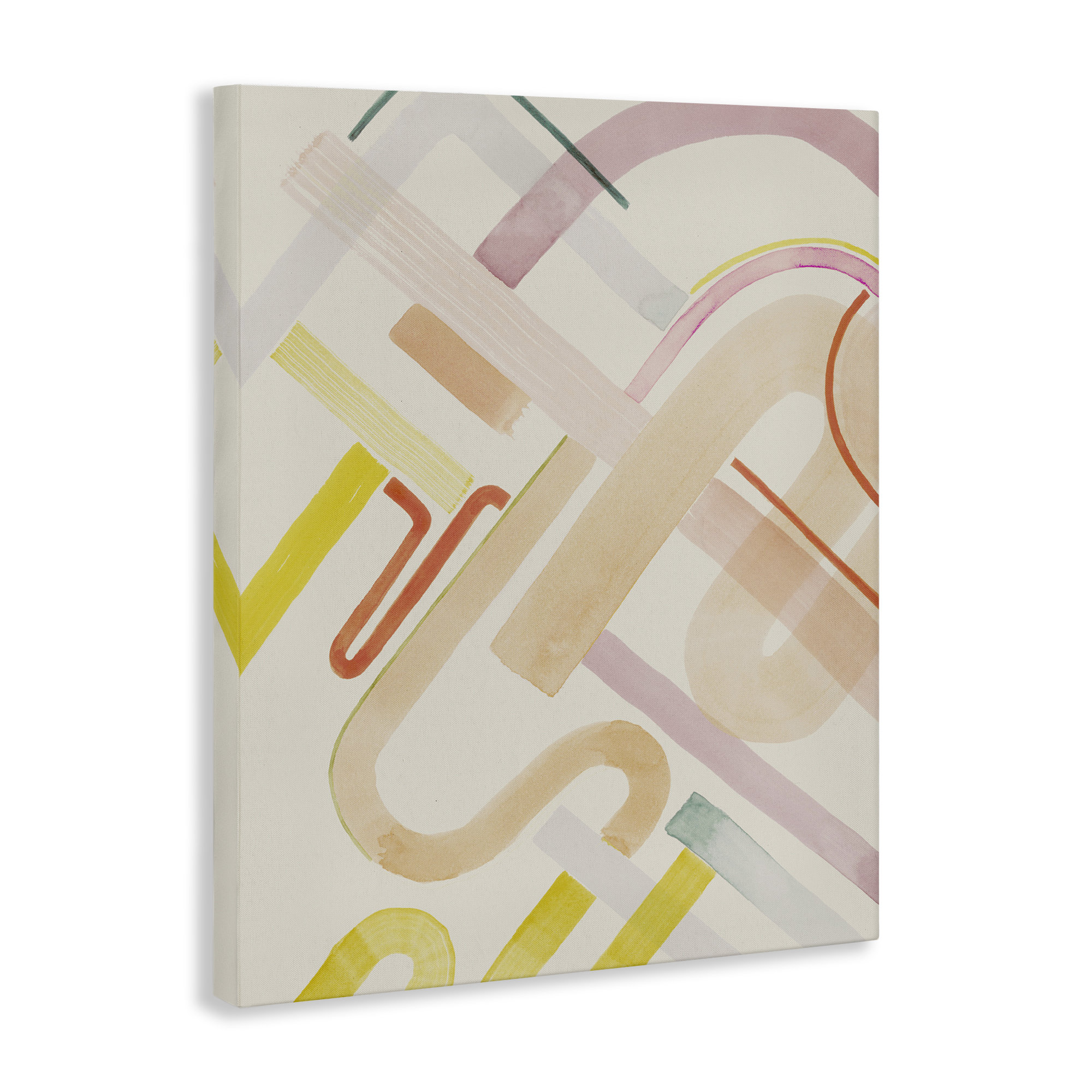 Wrought Studio Curved Forms Collage Floater Canvas Wall Art by Grace ...