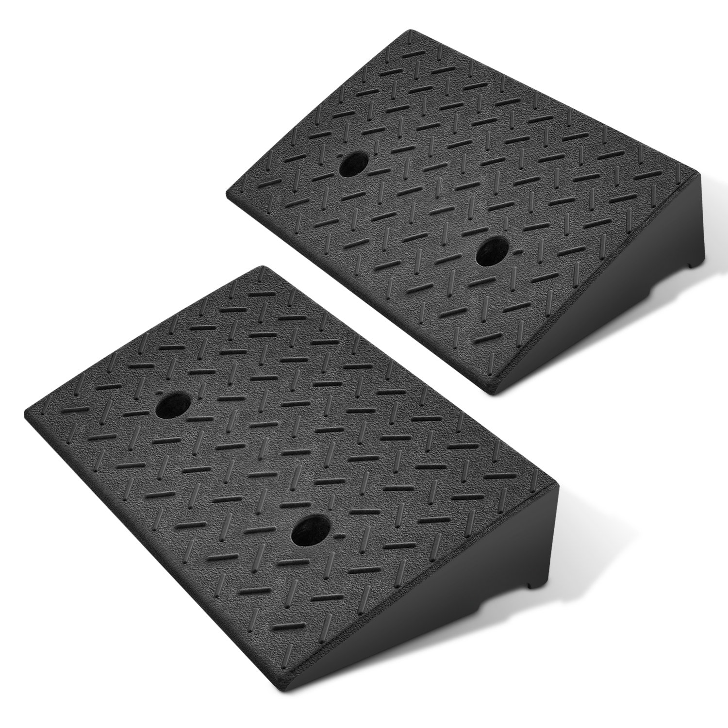DNA Motoring 2pcs Rise Rubber Curb Ramp Heavy Duty Loading Driveway ...