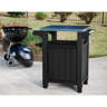 Keter Unity 40 Gal Patio Storage Grilling Bar Cart w/ Stainless Steel ...