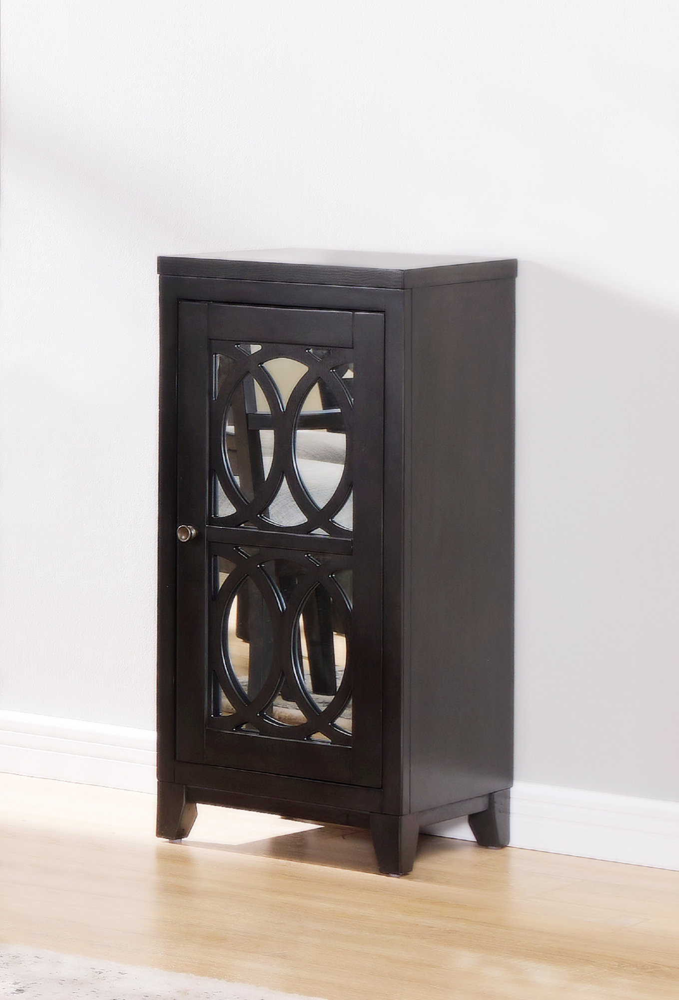 Alcott Hill® Accent Kitchen Cabinet with Glass Doors, Adjustable Shelf ...