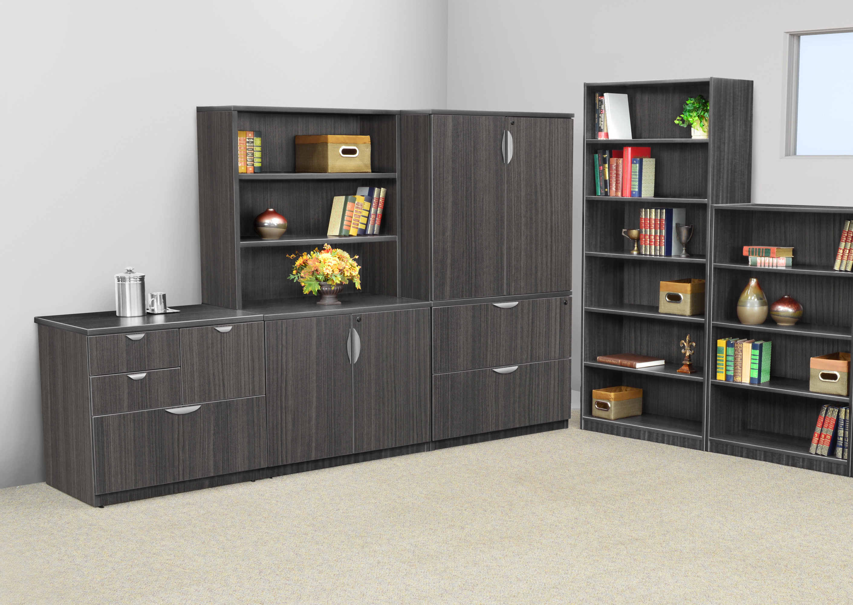 Ebern Designs Legacy Storage Cabinet with Open Hutch | Wayfair