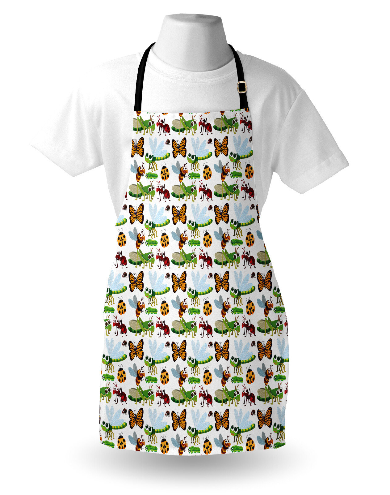 East Urban Home Cartoon Apron Unisex Cheerful Insects Characters Adult ...