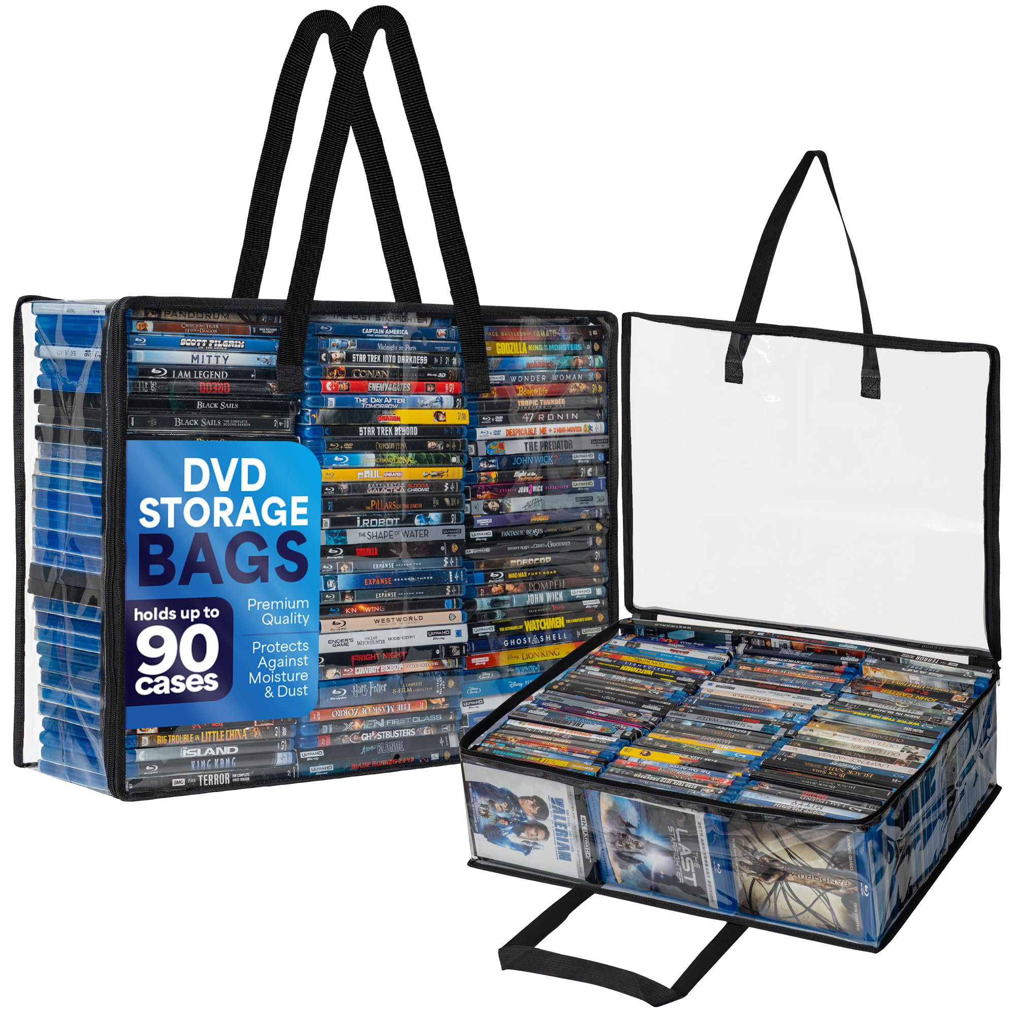 Rebrilliant Blu Ray Case Holder Organizer, Set Of 2 Clear Plastic Bags ...
