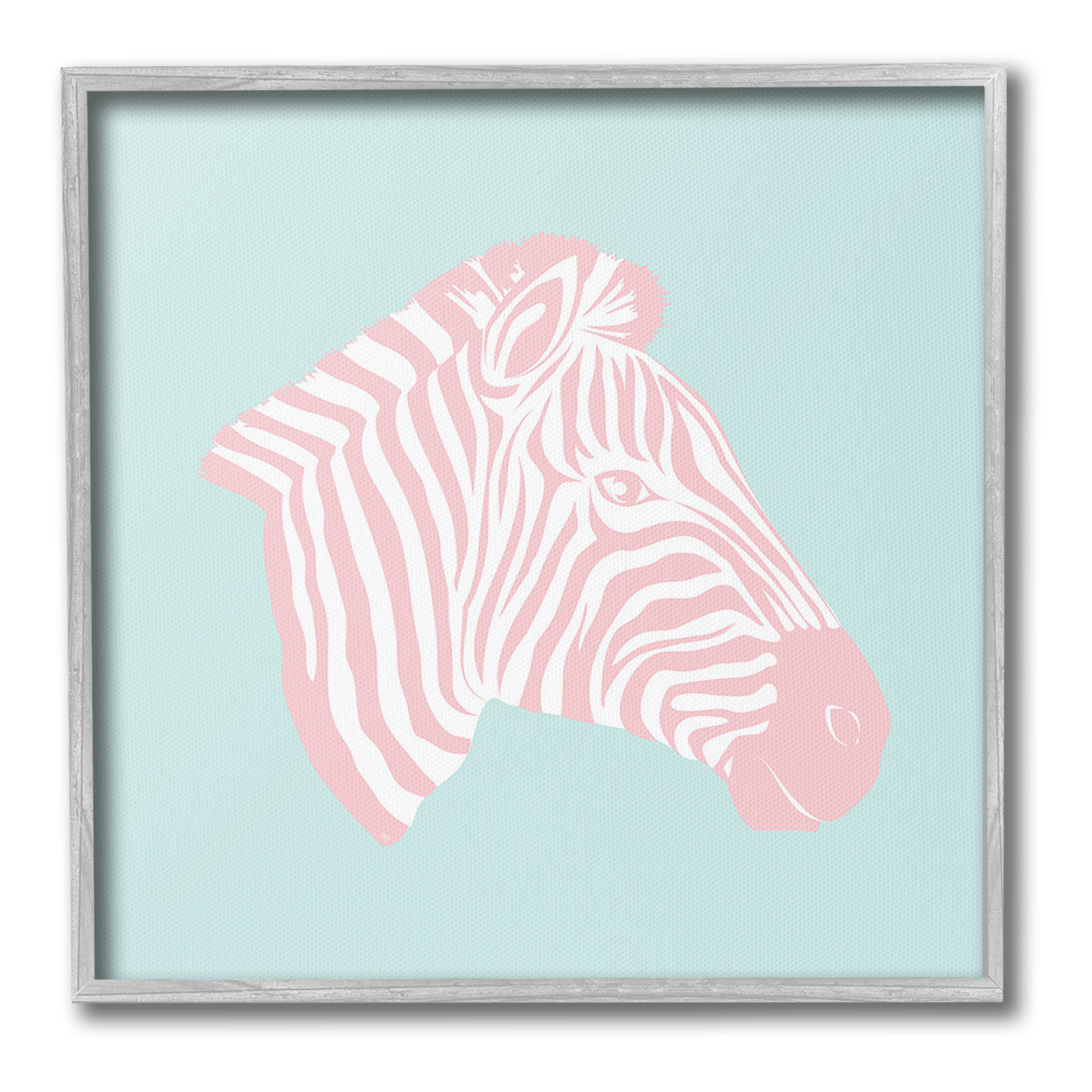 Stupell Industries Pastel Zebra Portrait Framed Giclee Art by Martina ...