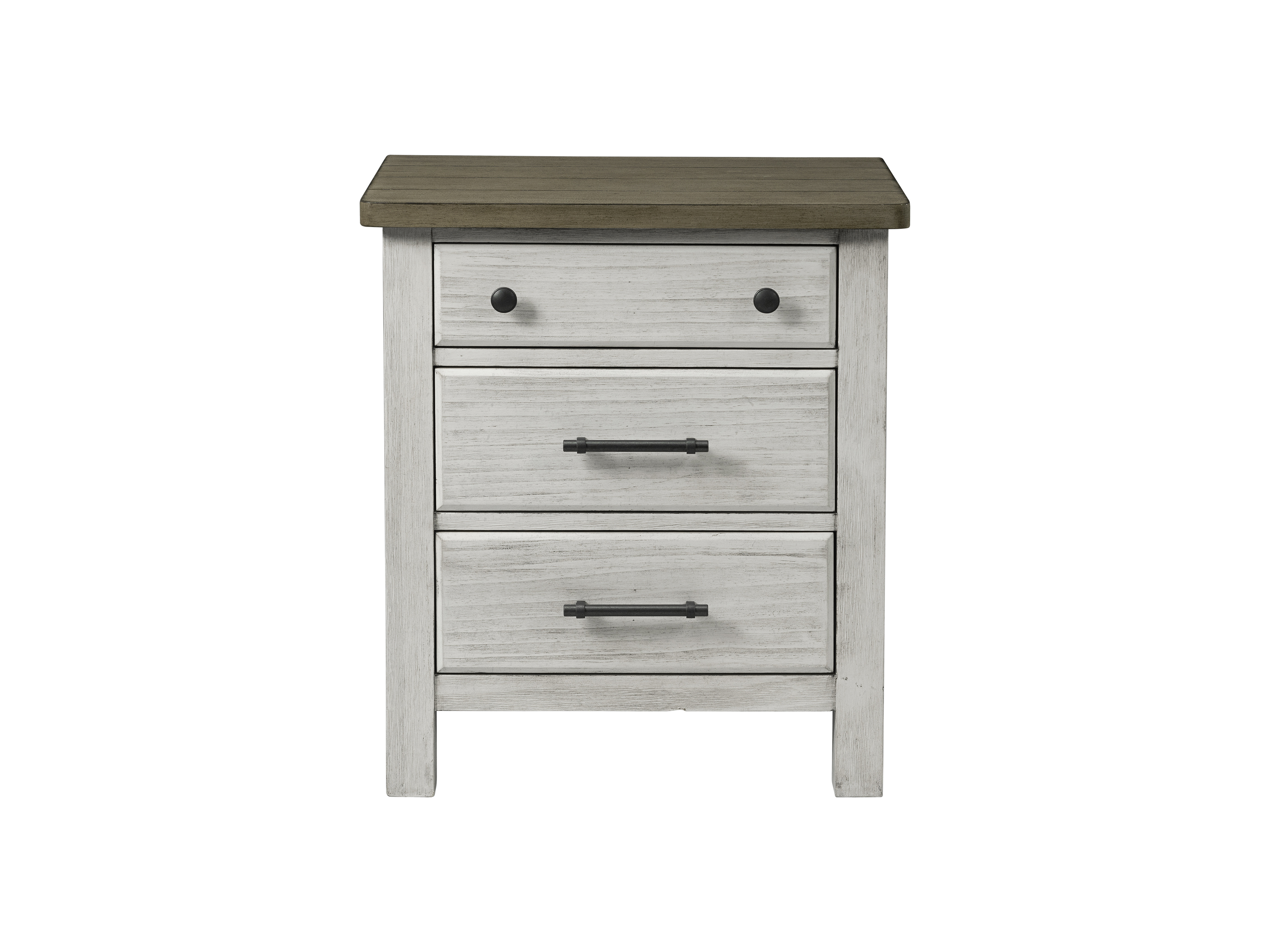 Harriet Bee Felisita 3 - Drawer Nightstand in White/Brown | Wayfair