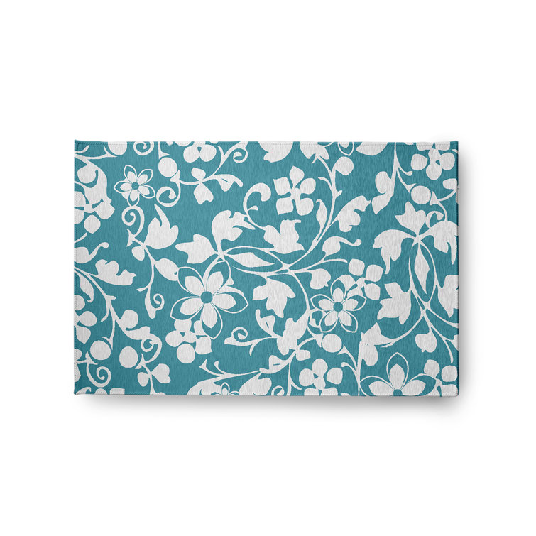 Red Barrel Studio® Chenille Floral Indoor Rug | Wayfair