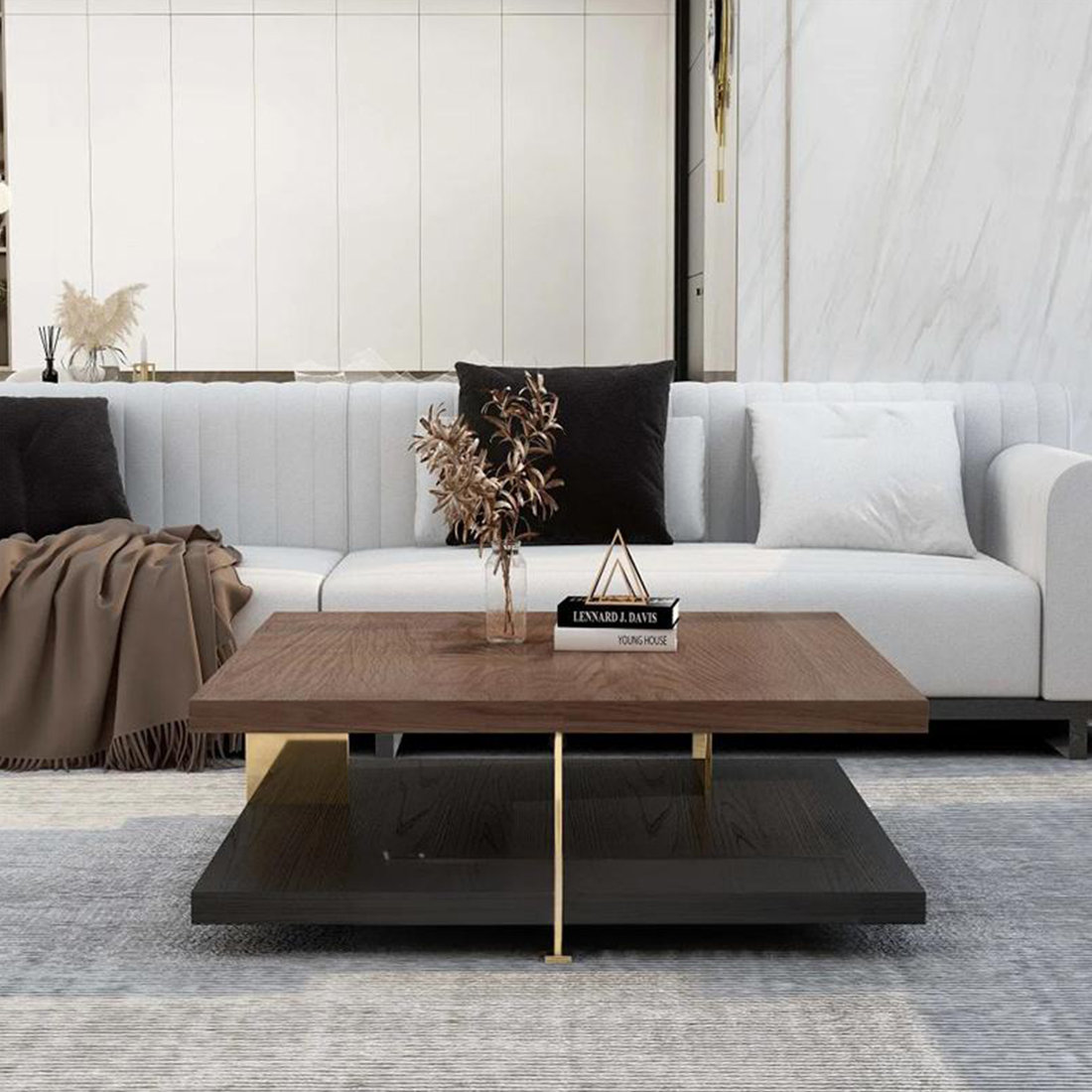 Mercer41 Coffee Table with Open Storage Shelf - Wayfair Canada