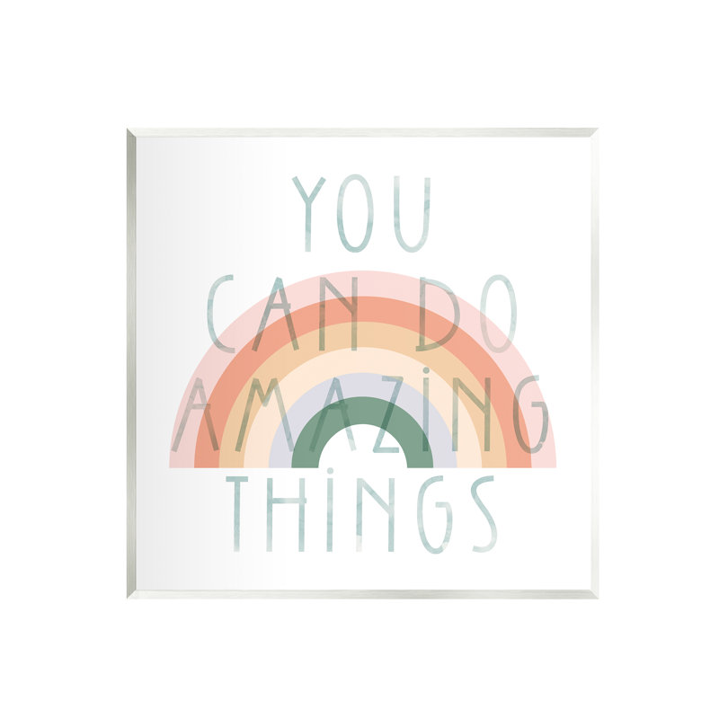 Stupell Industries Motivational Pastel Rainbow Wall Plaque Art By ...
