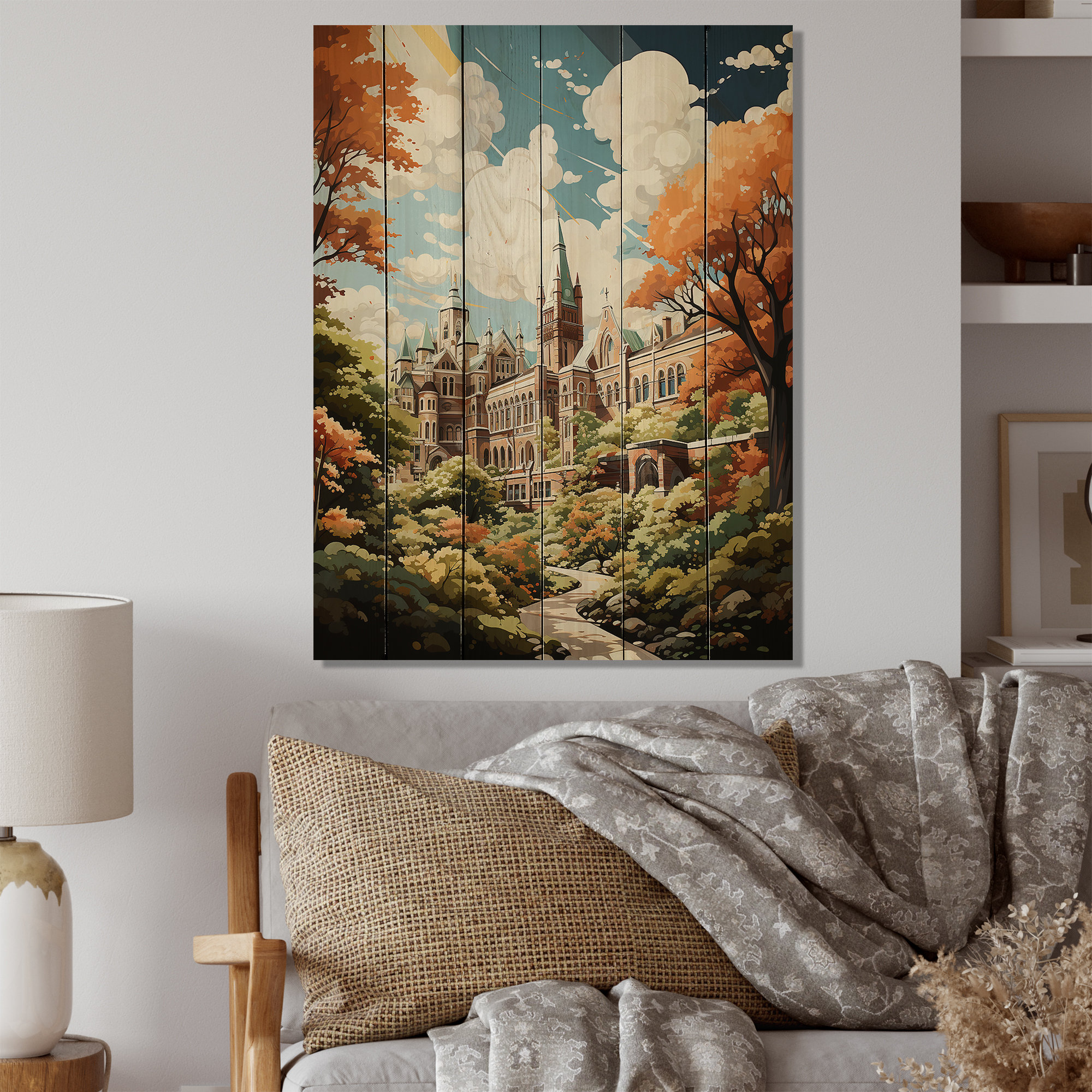 Latitude Run® College University Buildings University I On Wood Print ...