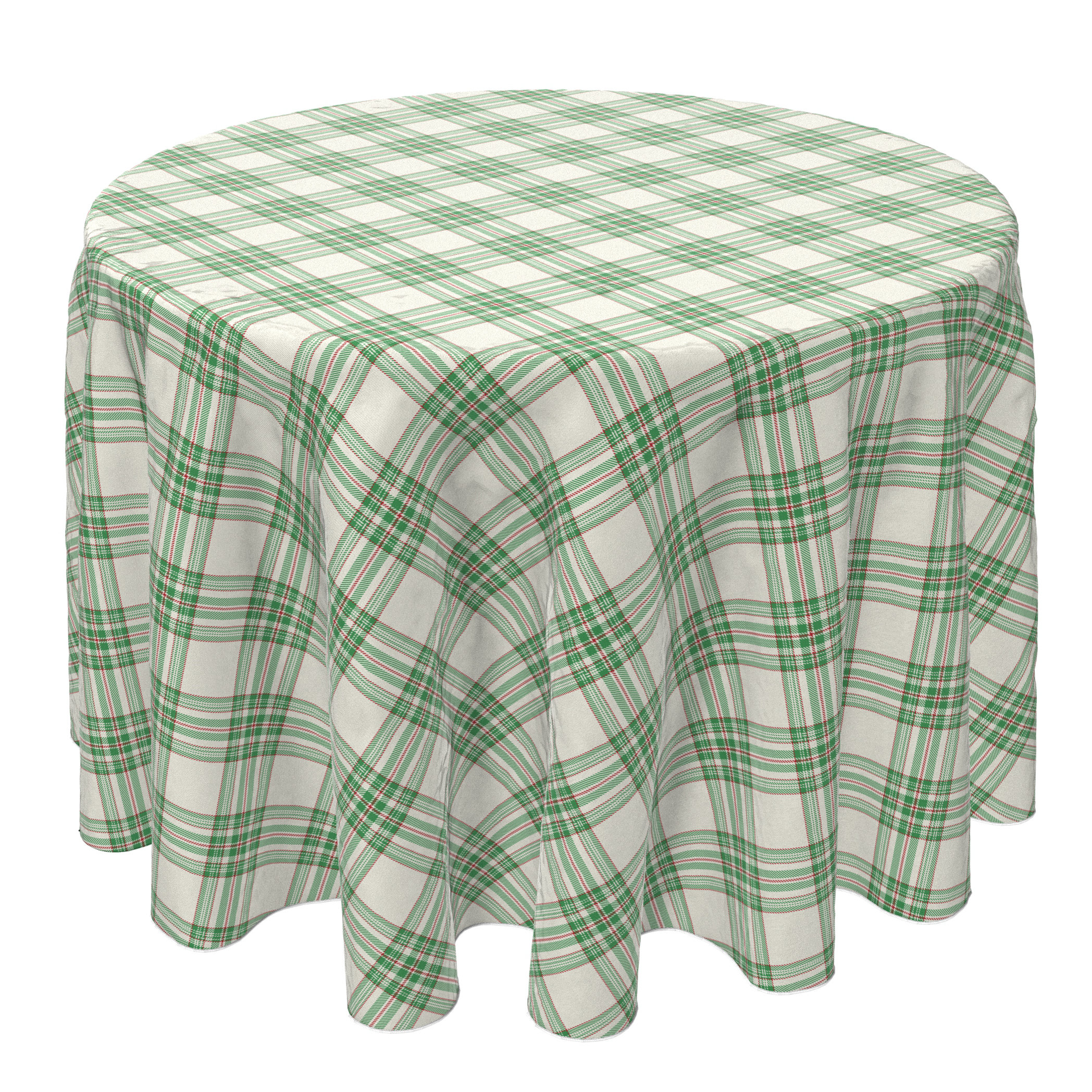 East Urban Home Round Plaid Cotton Twill Tablecloth | Wayfair