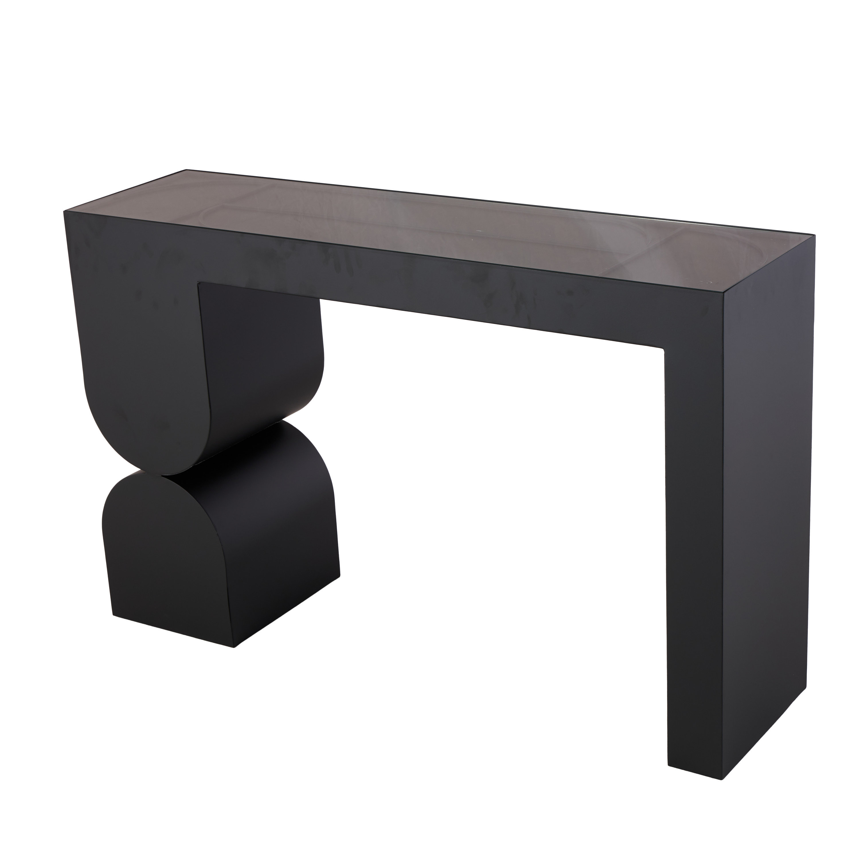 Brayden Studio® Ellani Cole And Grey Geometric Living Room Console ...