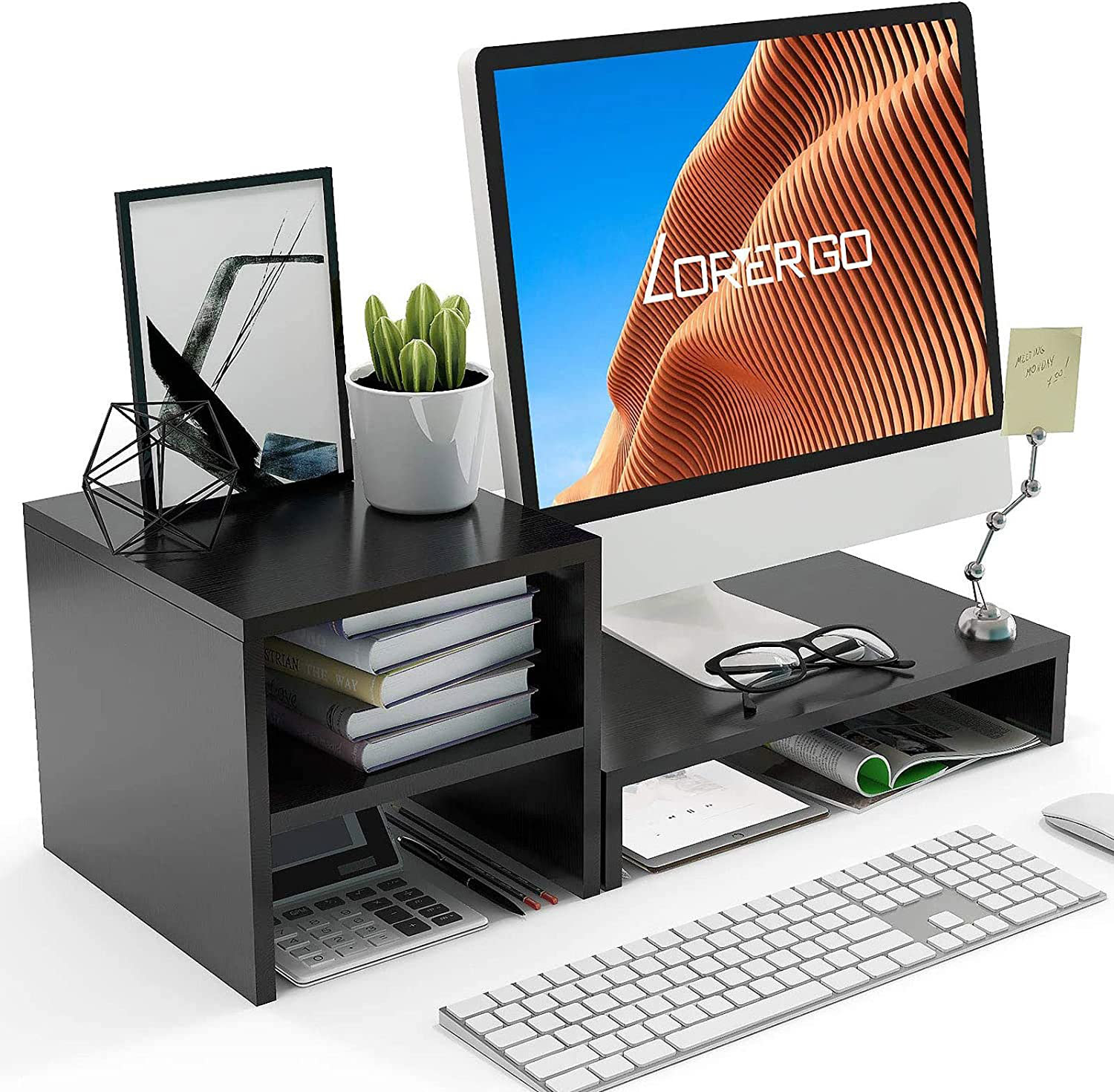 Inbox Zero Julyan Monitor Stand Riser With 2 Tier Shelf & Reviews ...