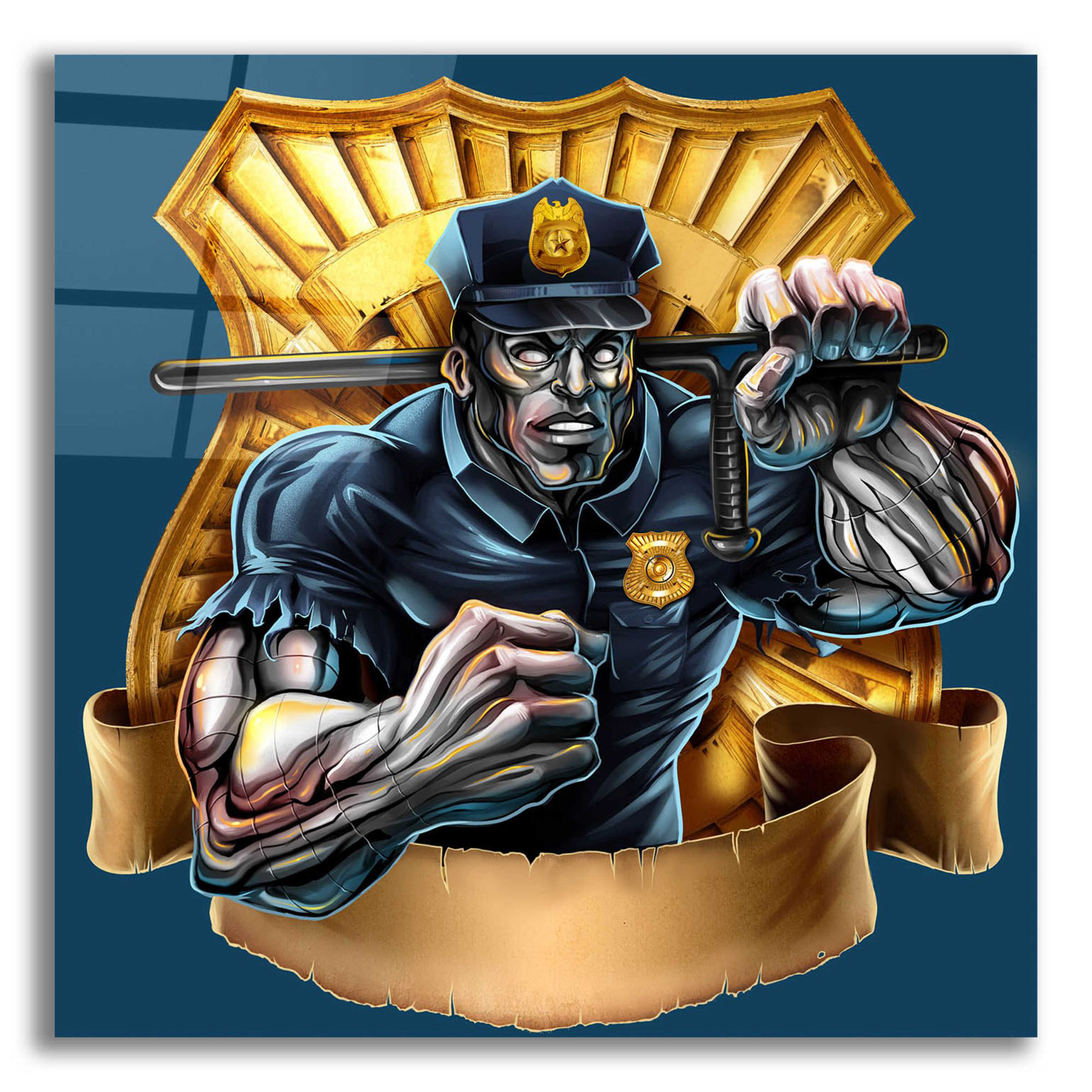 Trinx Red Barrel Studio® 'Metal Skin Police Officer' By Flyland Designs ...