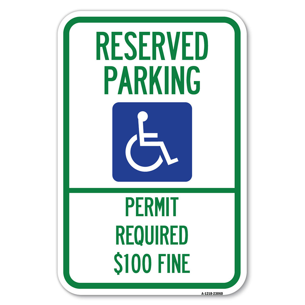 SignMission Reserved Parking Permit Required (With Graphic)/23059 ...