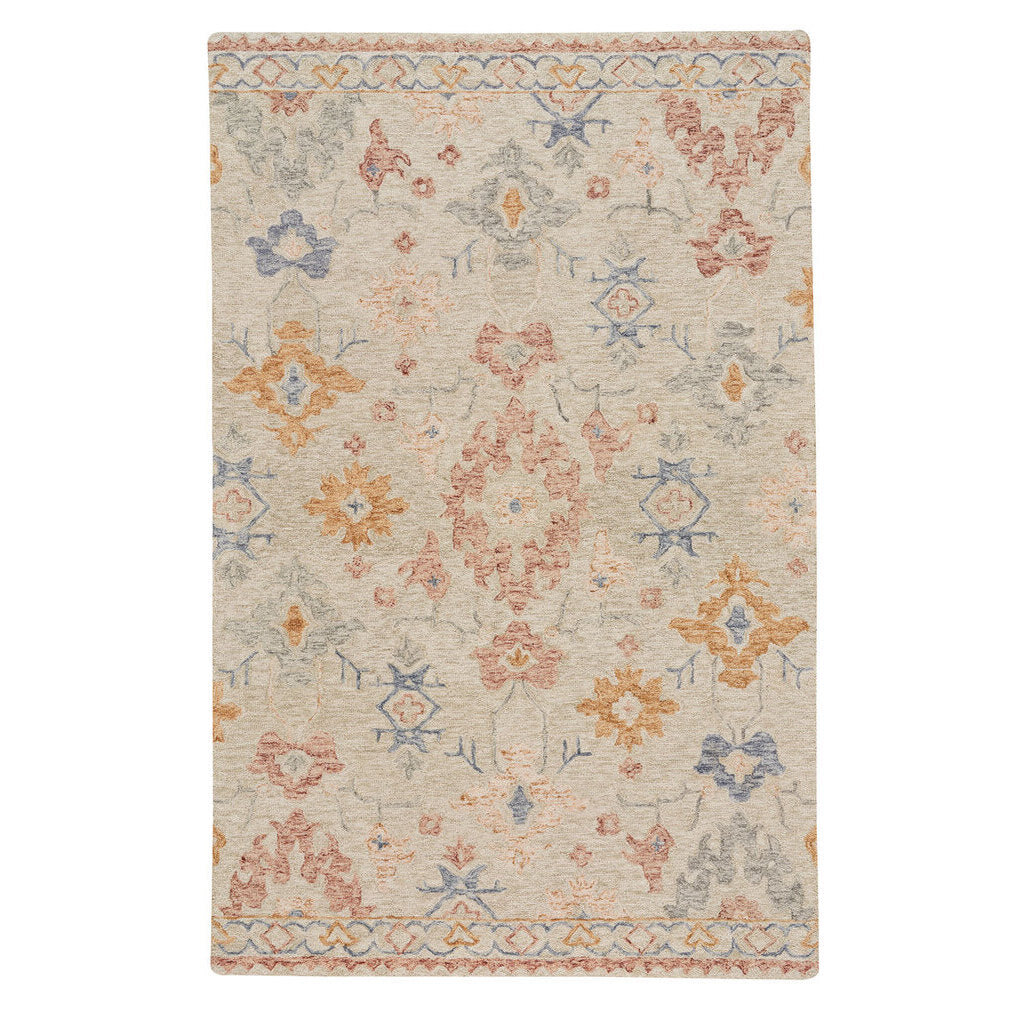 Bungalow Rose Dorma Floral Handmade Tufted Wool Brown/Gray/Bue Area Rug ...