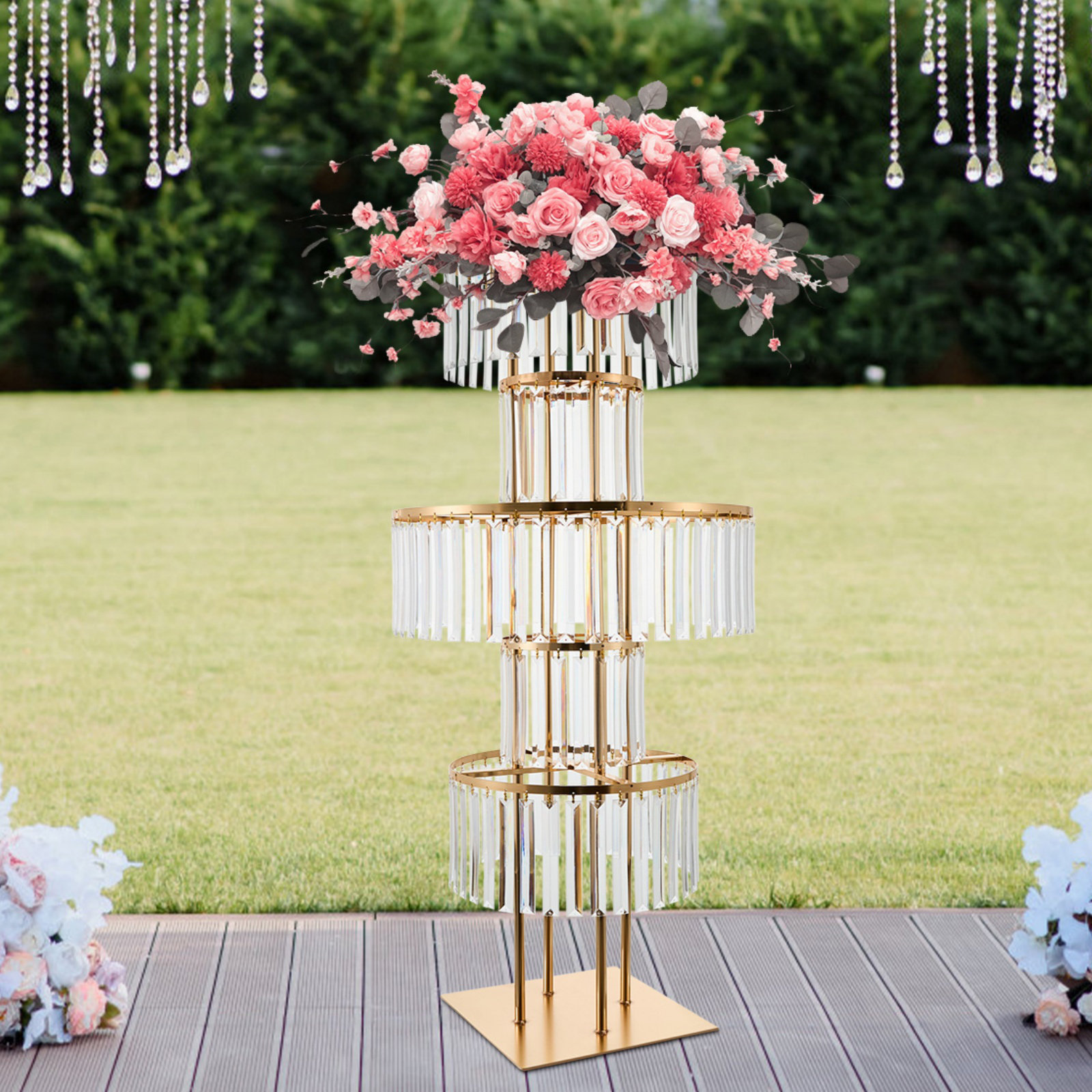 YXSUN 5 Tier Flower Stand For Wedding Reception Birthday Party Events ...