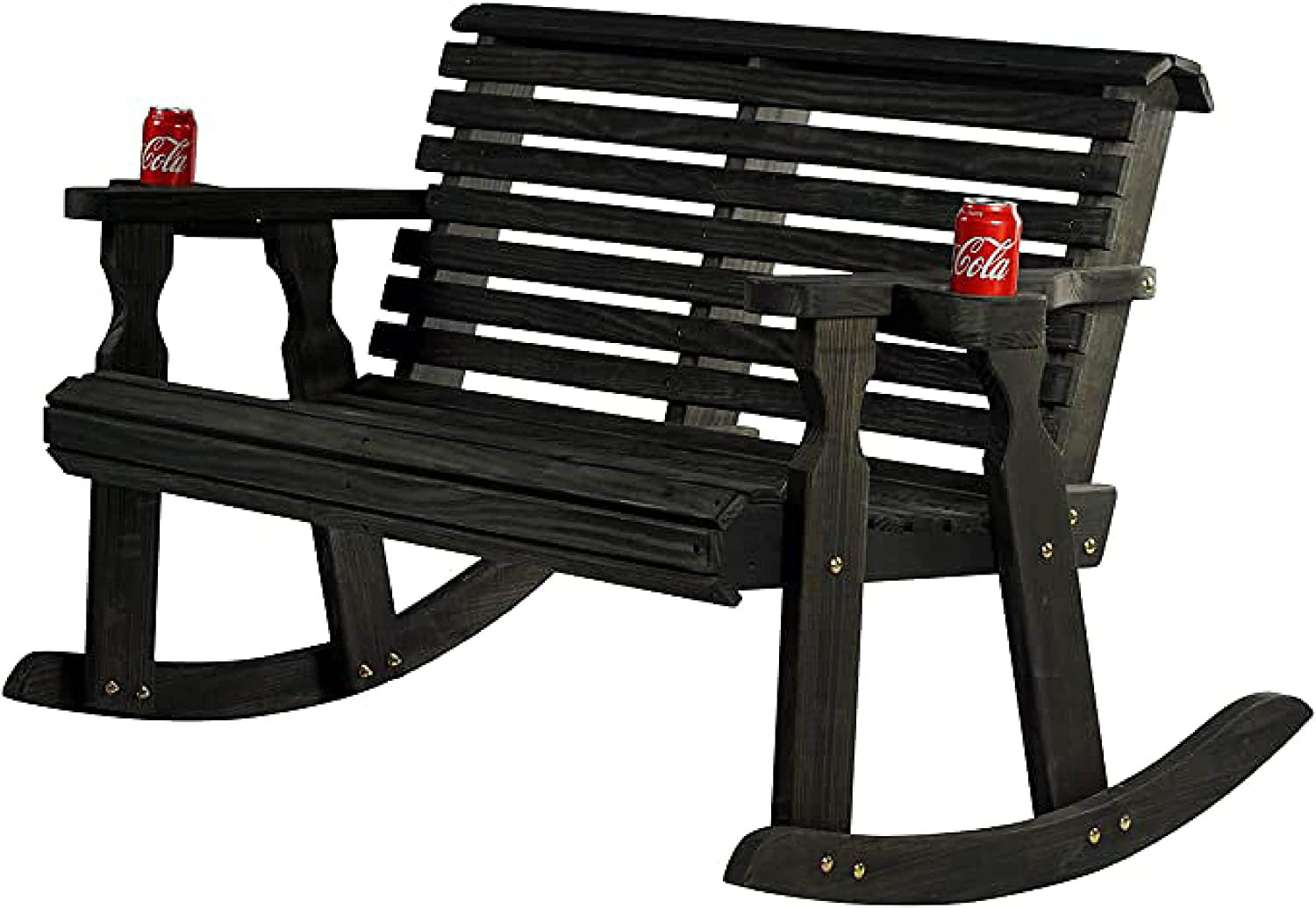 Amish Casual Heavy Duty 800 lbs Roll Back Treated Double Rocker Bench ...