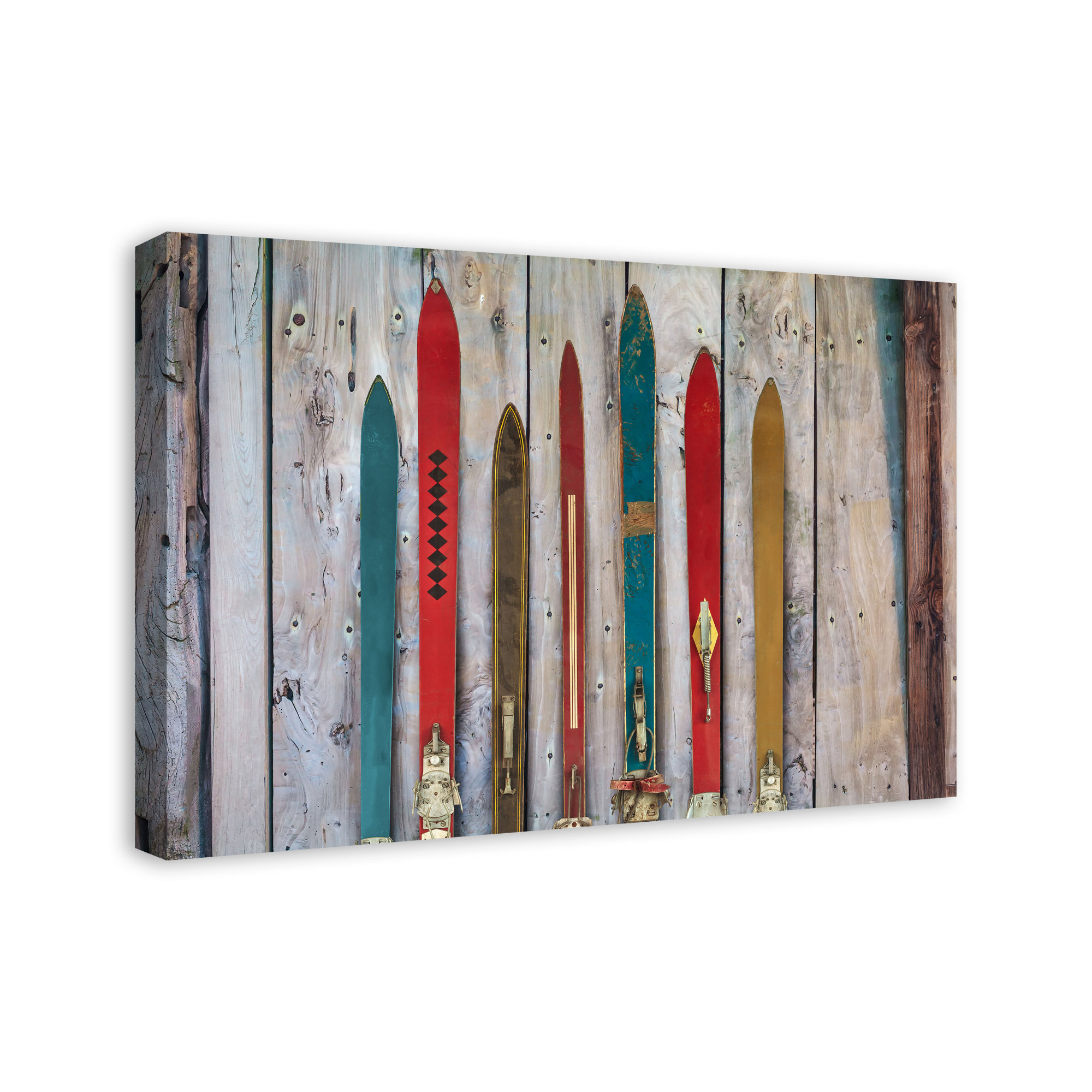 Loon Peak® Vintage Skis - Wrapped Canvas Photograph | Wayfair