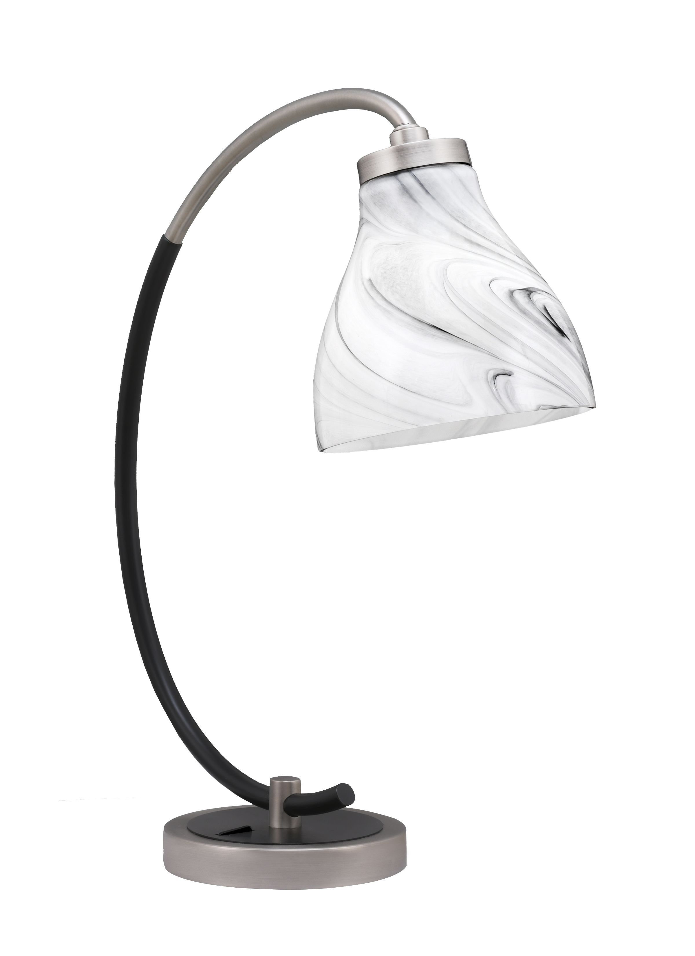 Ivy Bronx Gullifer Desk Lamp Shown With 6.25" Onyx Swirl Glass | Wayfair