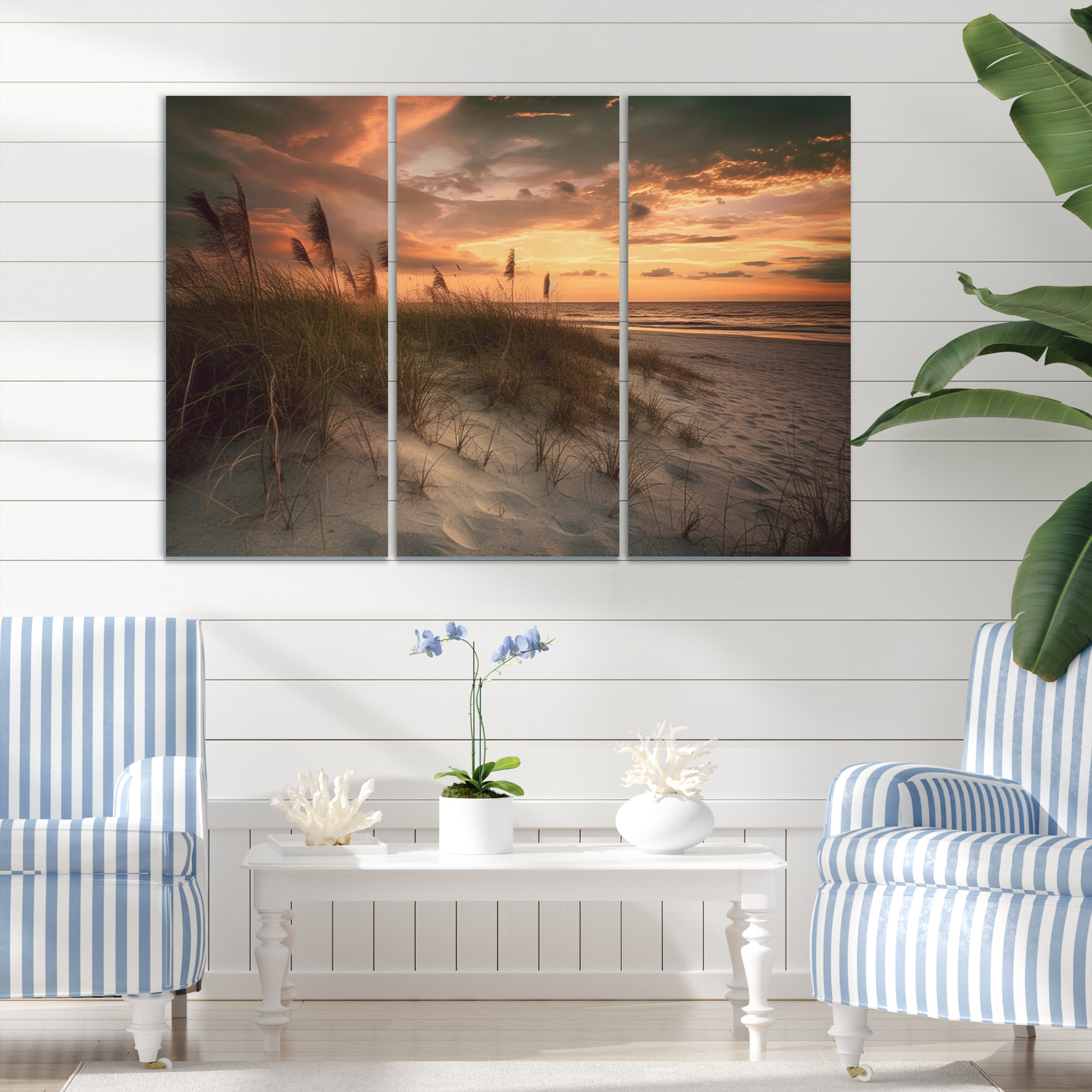 Design Art Sandy Sunset I - Coastal Metal Wall Decor Set - Wayfair Canada