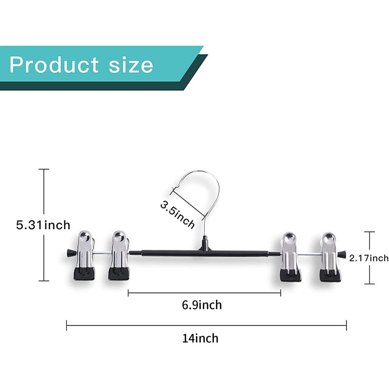 Rebrilliant Messing Metal Non-Slip Hangers With Clips | Wayfair