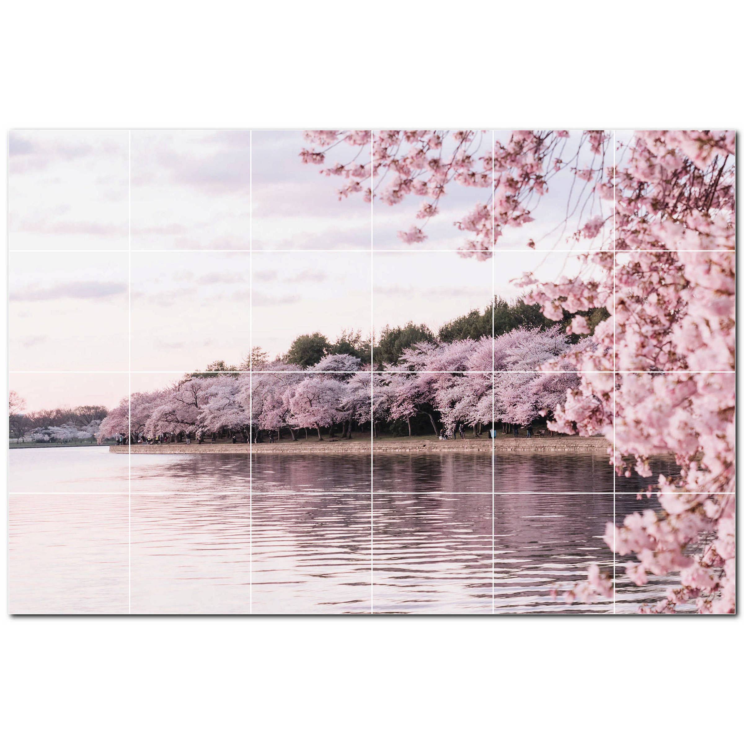 Picture-Tiles.com 72" x 48" Ceramic Spring Photo Decorative Mural Tile ...