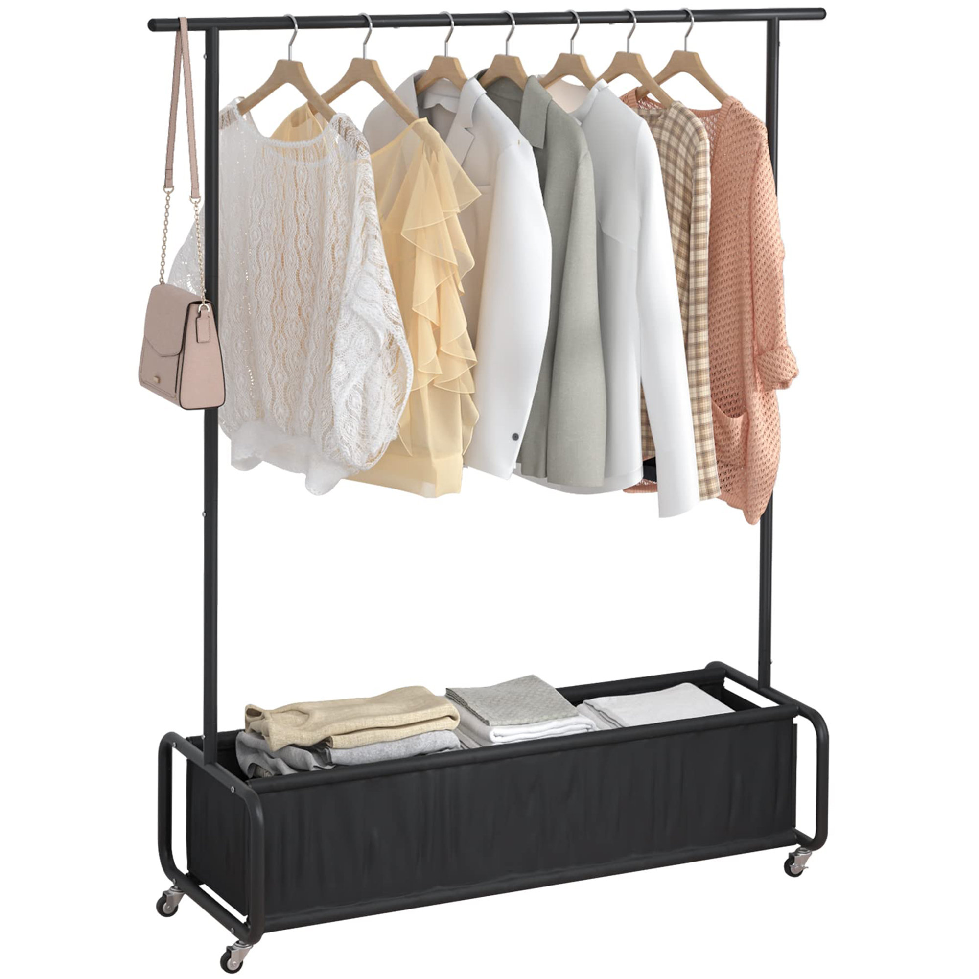 Rebrilliant Manvinder 47'' Metal Rolling Clothes Rack | Wayfair