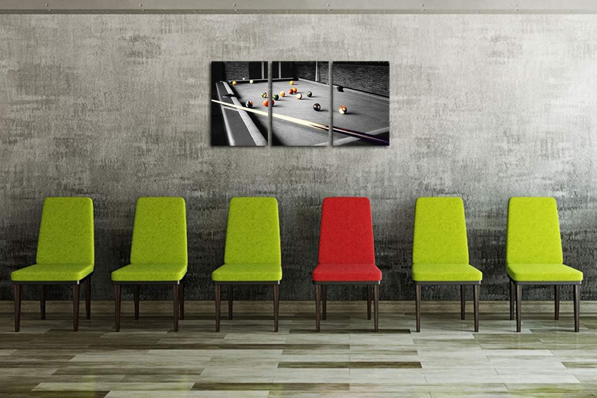 Ebern Designs Pool Room Wall Decor Billiards Pictures Black Canvas Wall ...