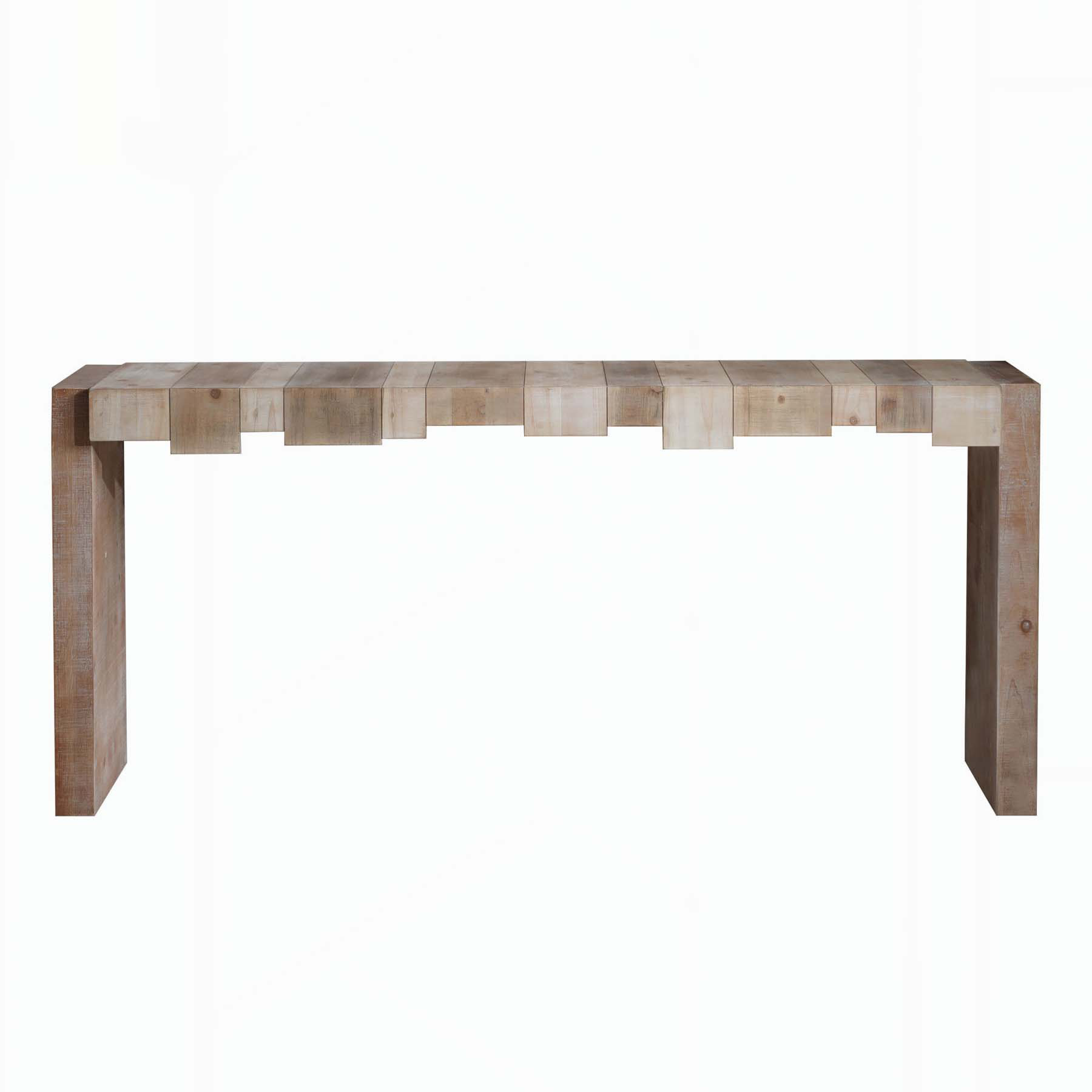 One Allium Way® Charming Rustic Modern Console Table With Distinctive Step-Block Pattern | Wayfair