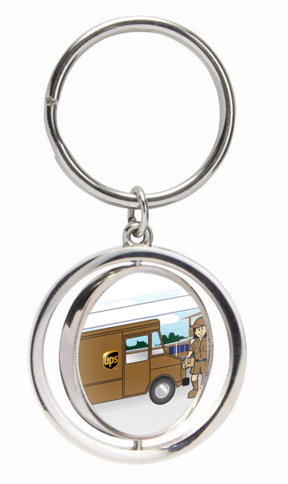 Printed Perfection Personalized UPS Driver Female Small Spinning Key ...