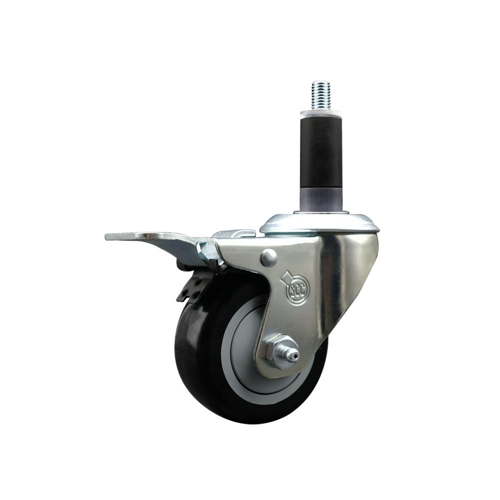 Service Caster Poly Swivel 1-1/8 Inch Expanding Stem Caster Total Lock ...