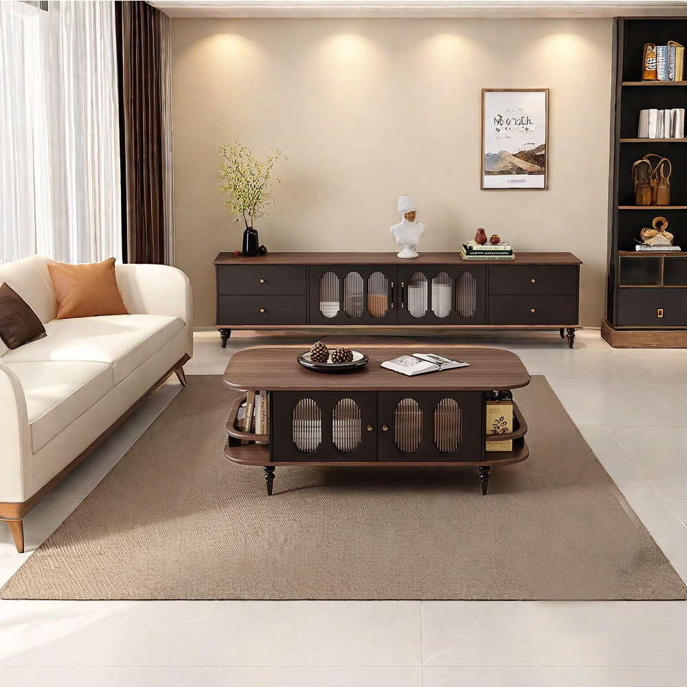 moonlight design Vintage Style TV And Coffee Table Combination 2 ...