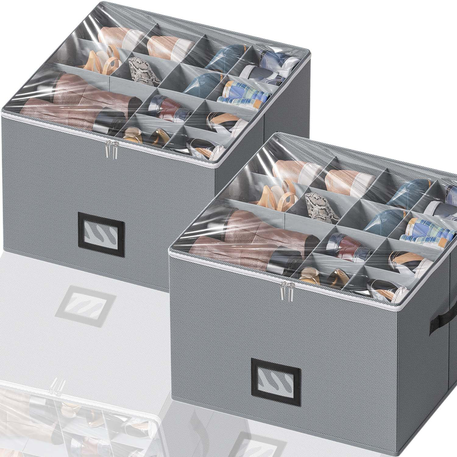 Rebrilliant Large Storage Shoe Box With Transparent Lid And Adjustable ...