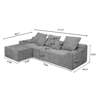 Ebern Designs Happer L-Shaped Chenille Sectional Sofa with Ottoman ...