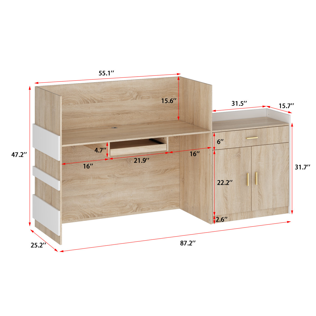 Ebern Designs Elegant Reception Desk - Modern And Functional Welcome ...