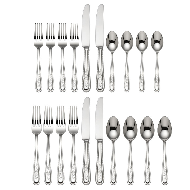 Lenox Opal Innocence 20 Piece 18/10 Stainless Steel Flatware Set ...