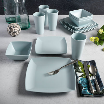Gibson Home 16 Piece Melamine Dinnerware Set, Service for 4 & Reviews ...