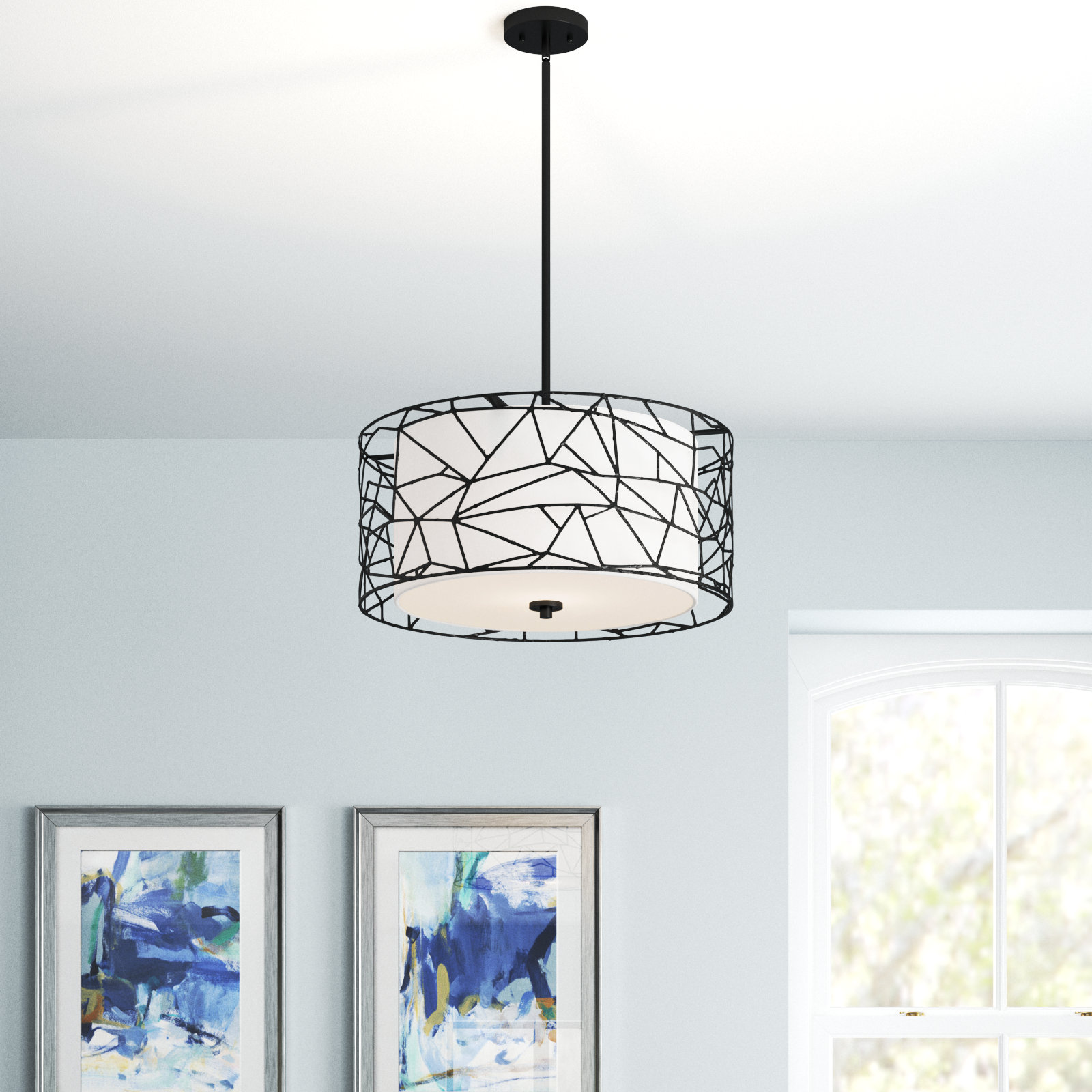 Wade Logan® Aylesworth 4 - Light Shaded Drum Chandelier | Wayfair