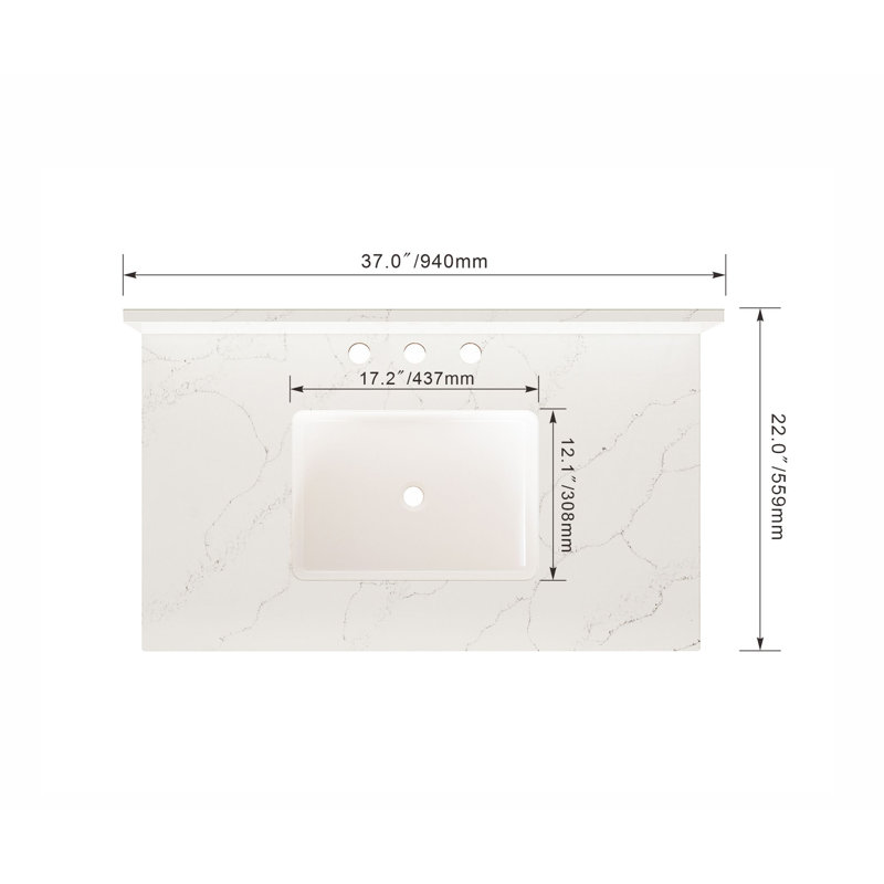 Winette 37" Quartz Single Bathroom Vanity Top with Sink & Reviews | Wayfair