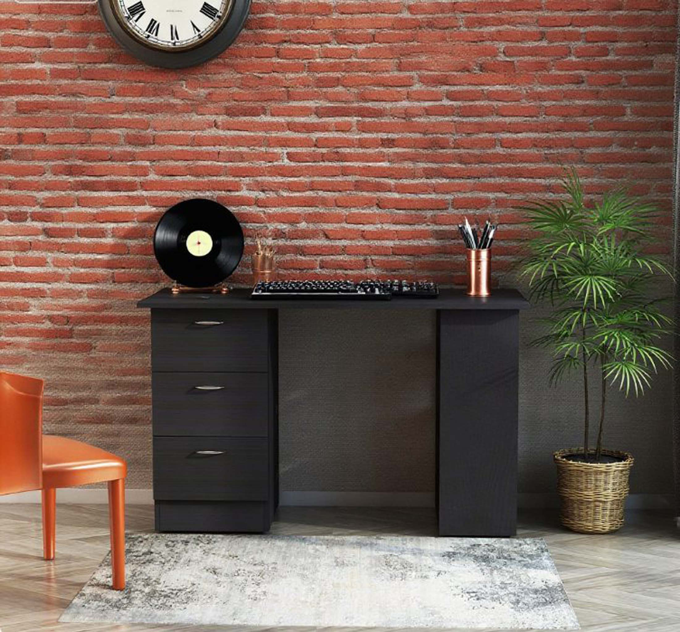 Ebern Designs Modern Home Office Computer Desk Bookcase Combo Writing Table Workstation | Wayfair