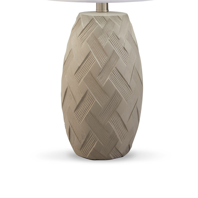 Benjara Ner Table Lamp Set Of 2, White Drum Shade, Angled Embossed ...
